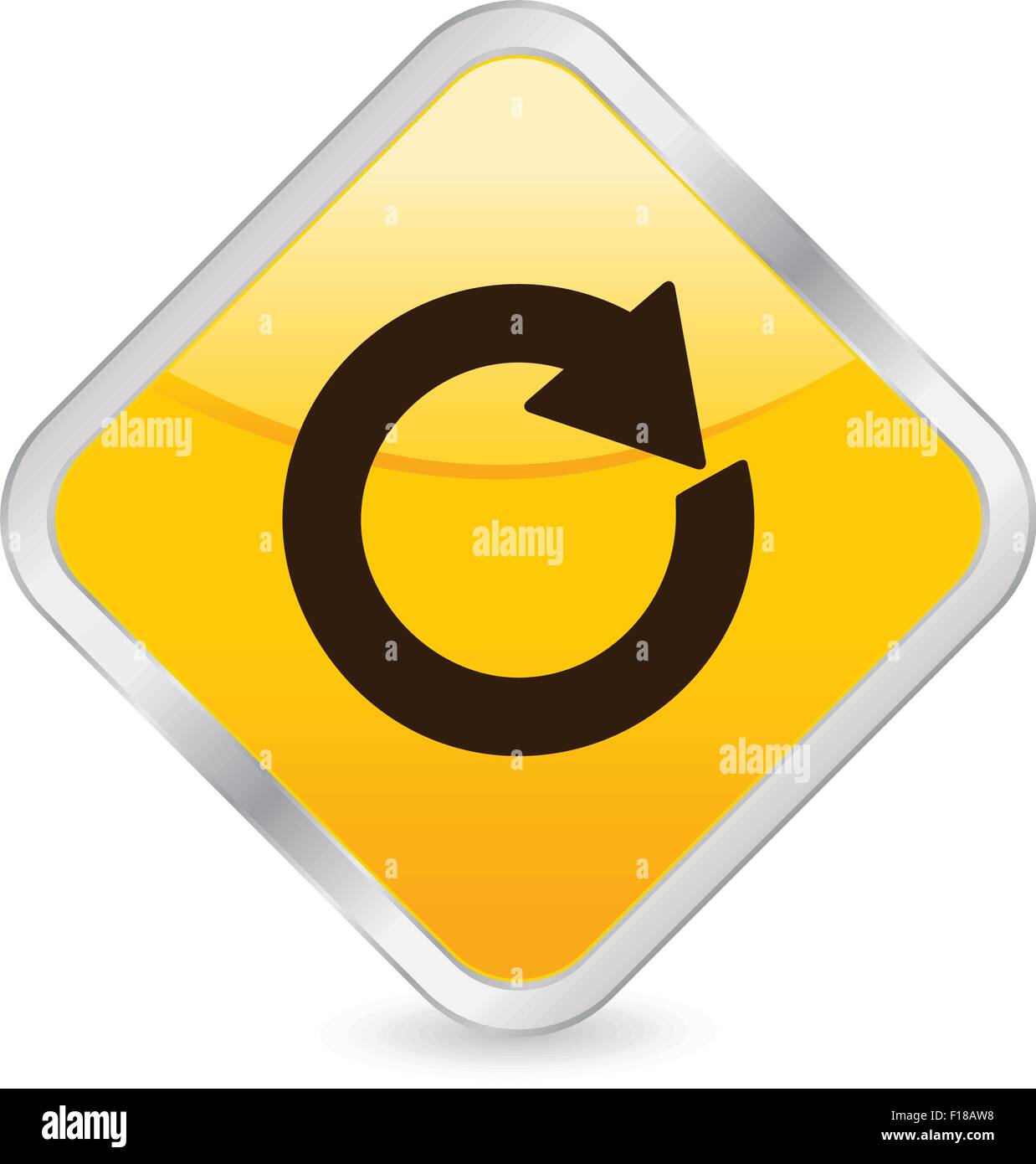 Yellow square icon isolated on a white background. Vector illustration ...