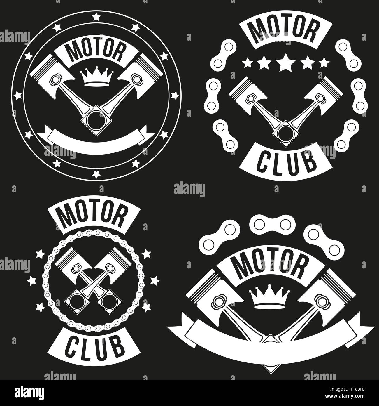 Set of Vintage Motor Club Signs and Label Stock Vector Image & Art - Alamy
