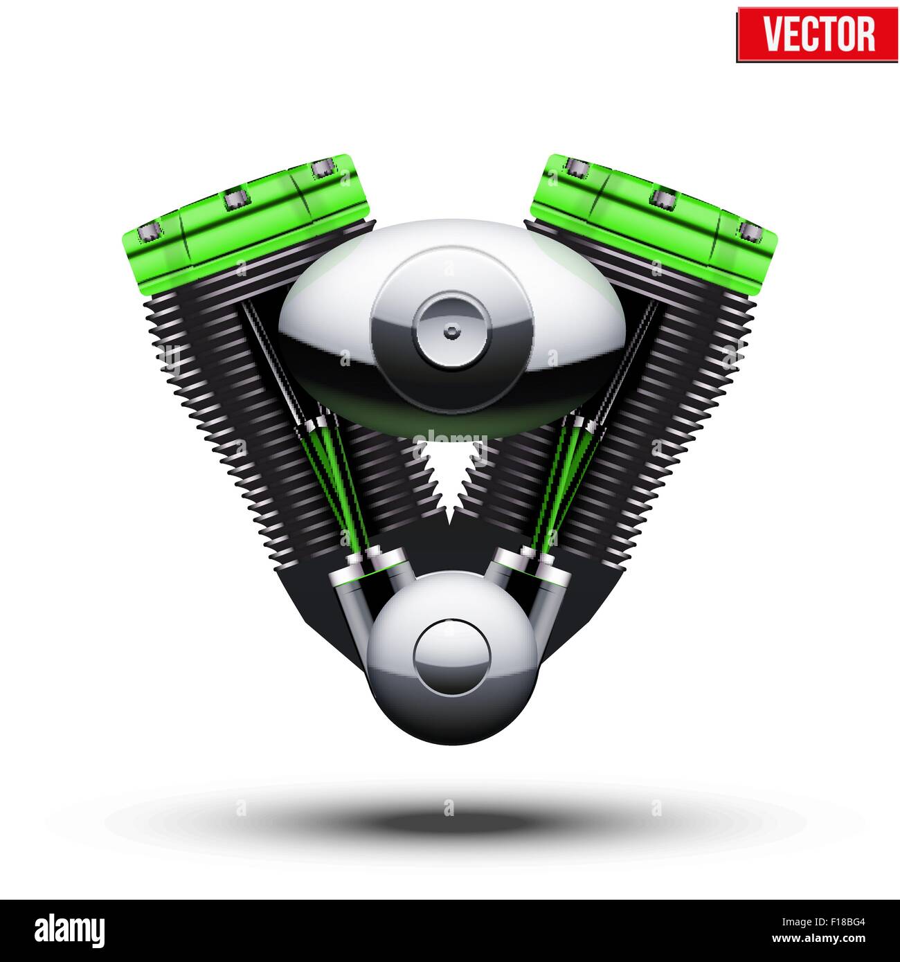 Bio green motorcycle engine. Vector Illustration Stock Vector Image ...