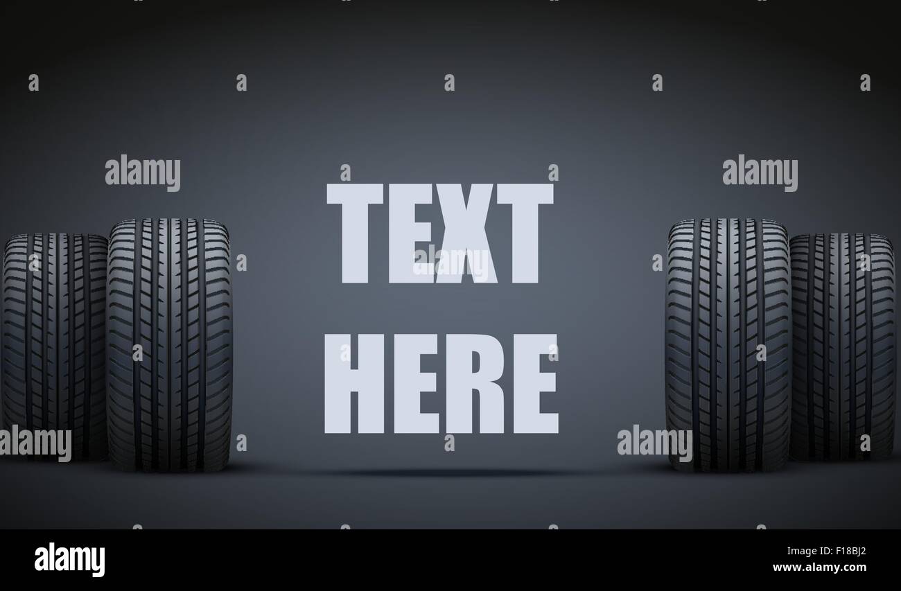 Realistic rubber tires banner. Vector Illustration Stock Vector Image ...