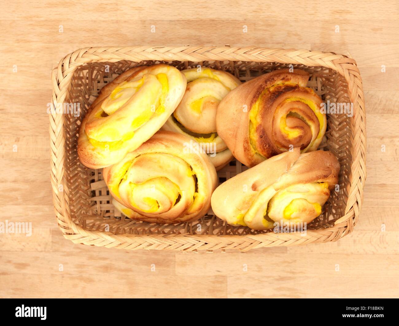 A close up shot of pastry custard scrolls Stock Photo - Alamy