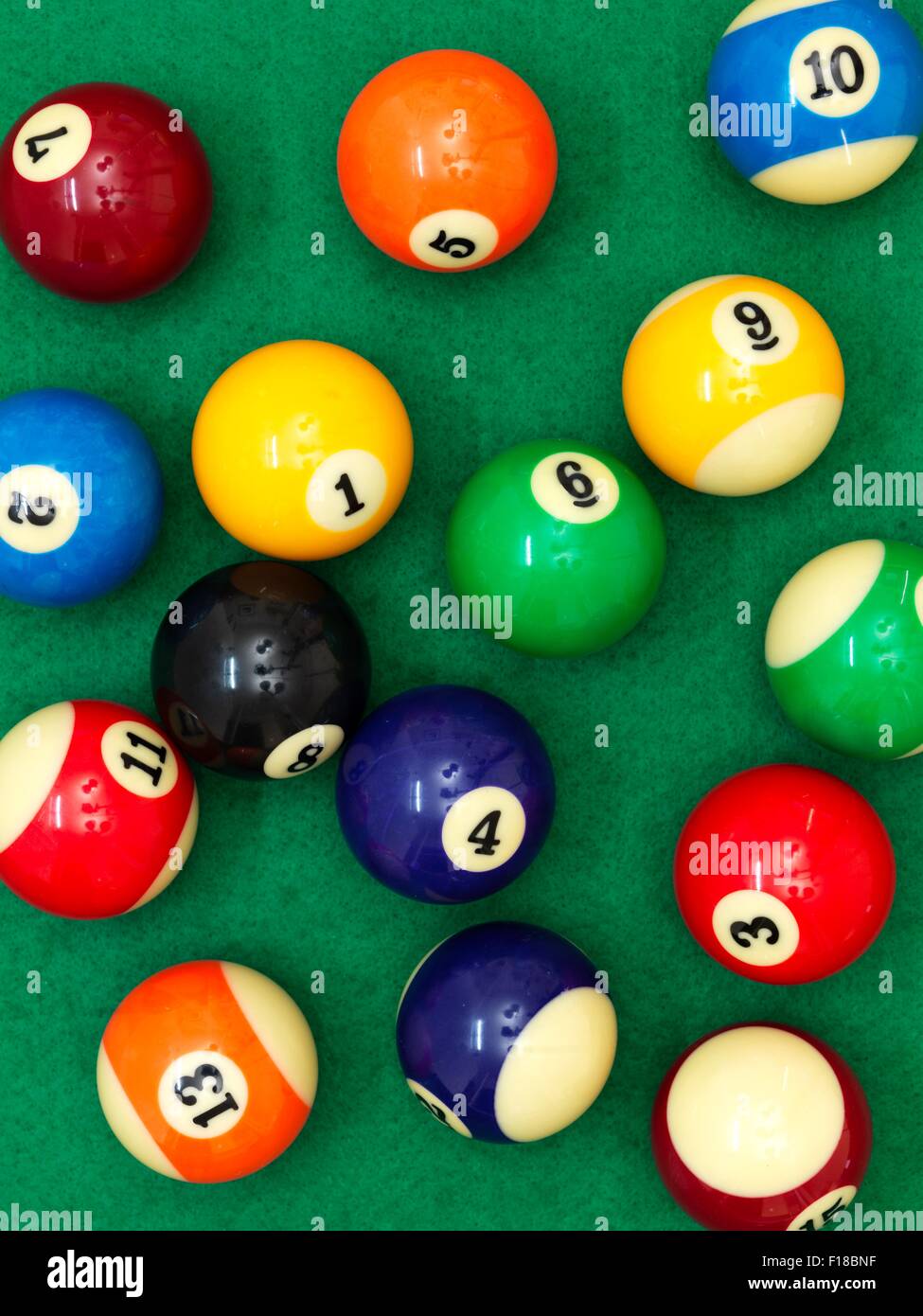 A close up shot billiard balls Stock Photo - Alamy