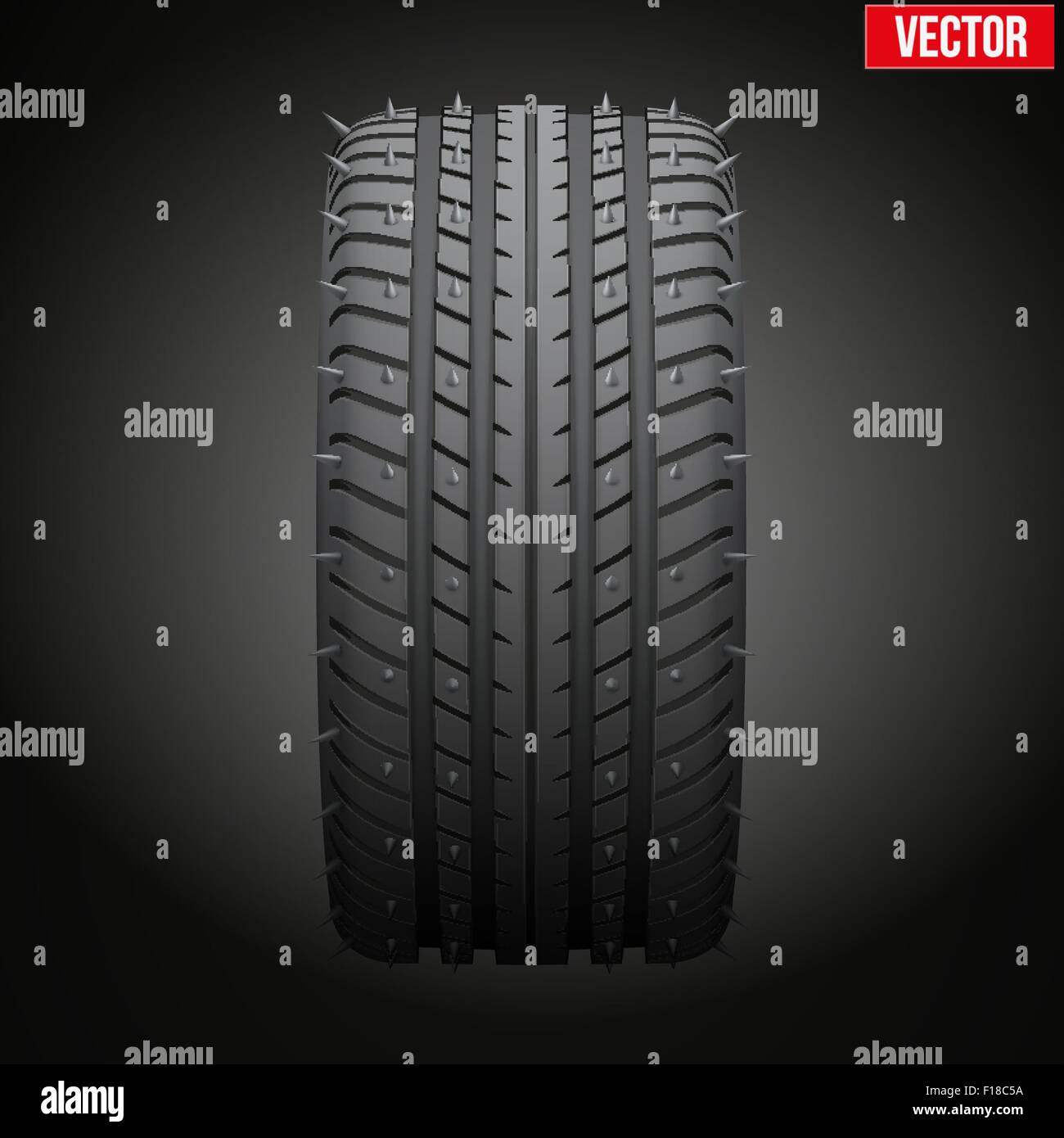 Winter tyre on black Stock Vector Images - Alamy