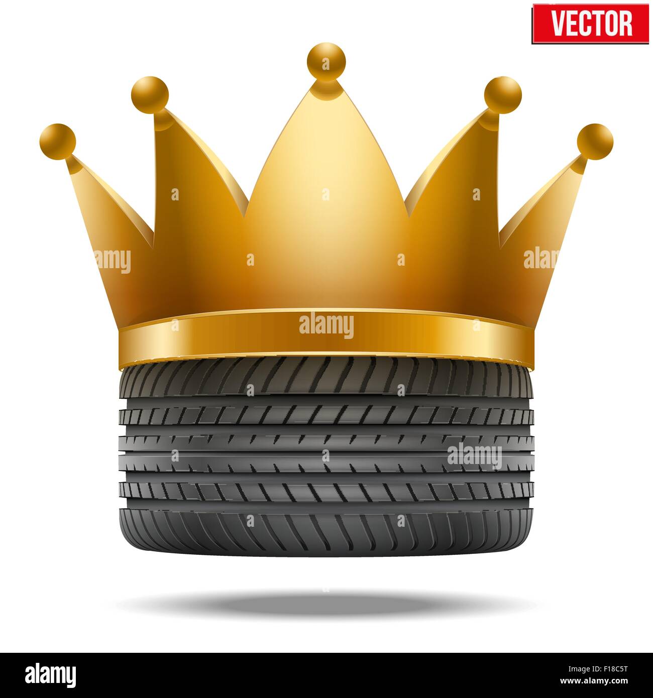 Realistic rubber tire with a golden crown Stock Vector Image & Art - Alamy