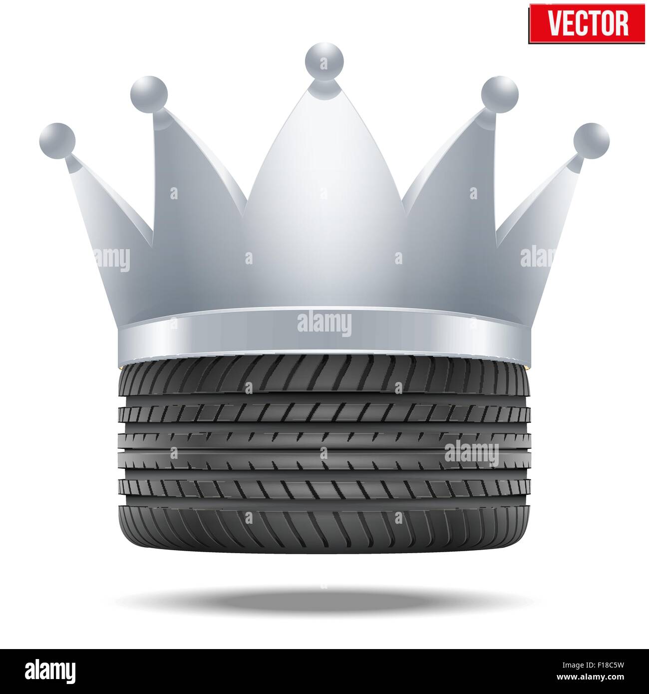 Realistic rubber tire with a silver crown Stock Vector Image & Art - Alamy