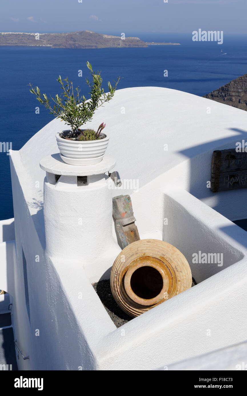 A scenic view form the Caldera in Santorini, Greece Stock Photo - Alamy