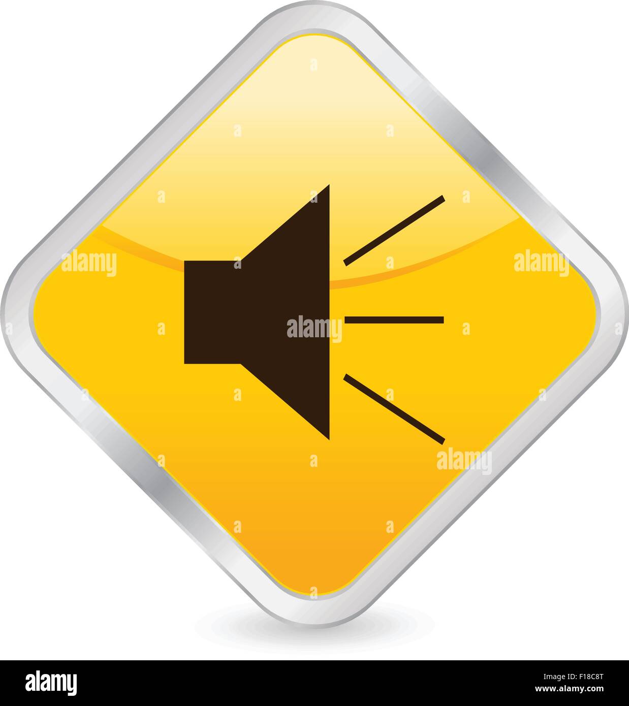 Yellow square icon isolated on a white background. Vector illustration ...