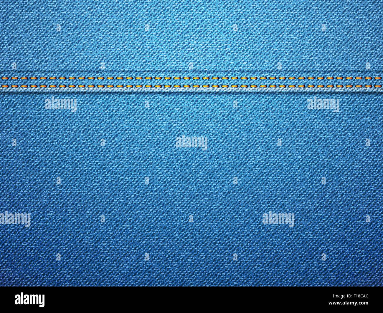 Blue denim background with stitch. Vector illustration Stock Vector ...