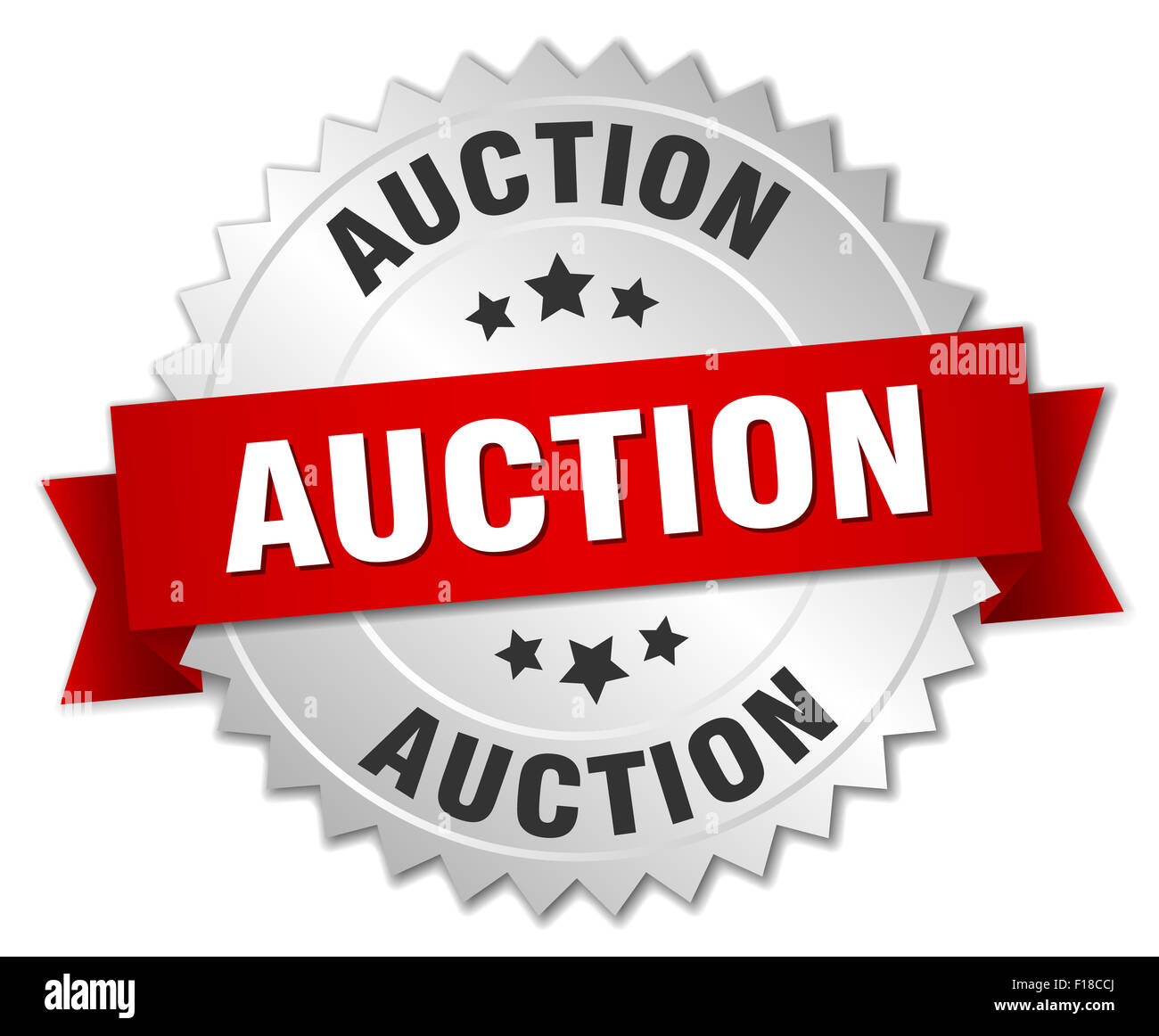 Auction ribbon isolated sign hi-res stock photography and images - Alamy