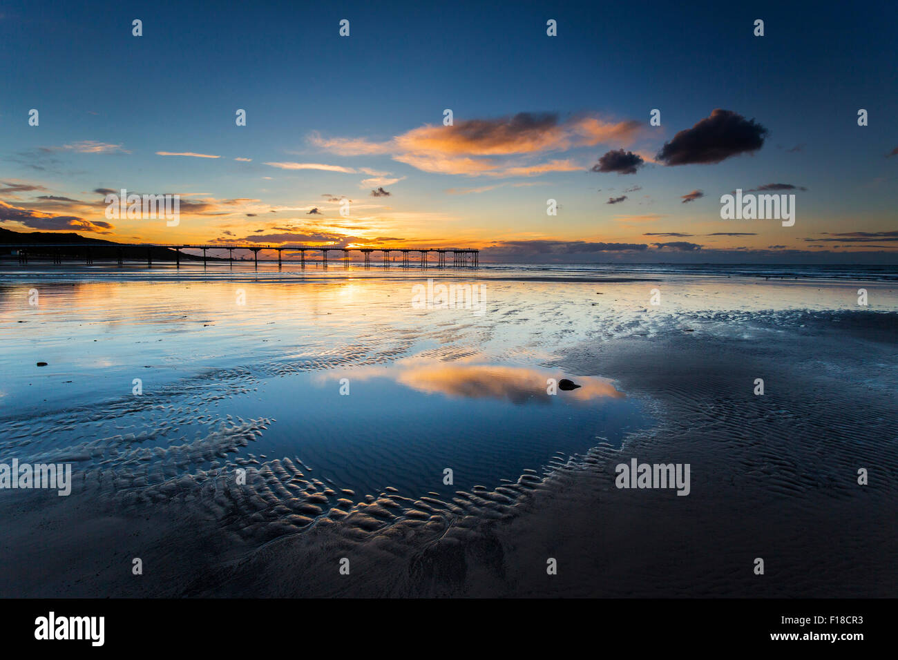 Summer Sunset, Saltburn Beach, Cleveland Stock Photo - Alamy