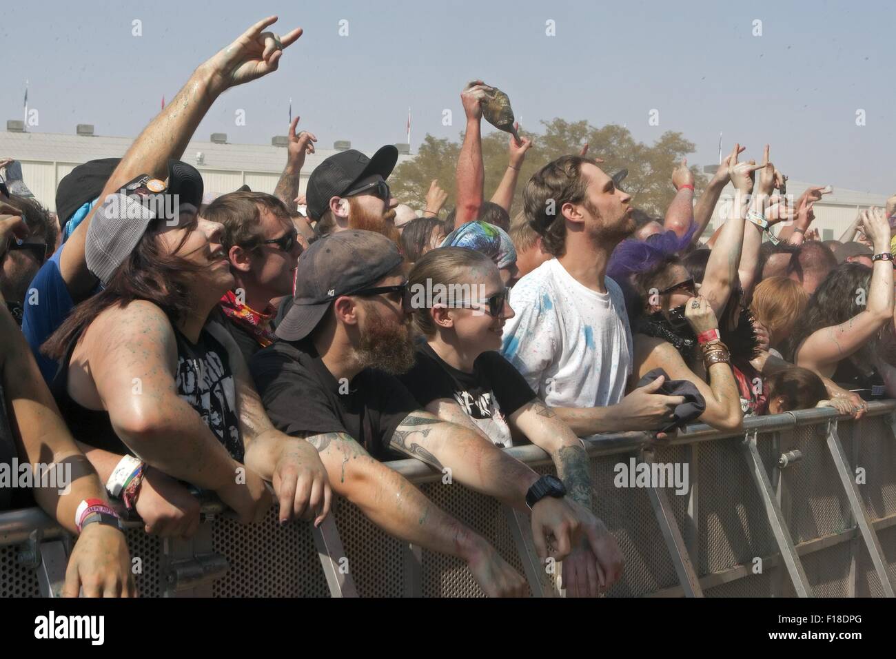 Denver, Colorado, USA. 29th Aug, 2015. GWAR fans show their support ...