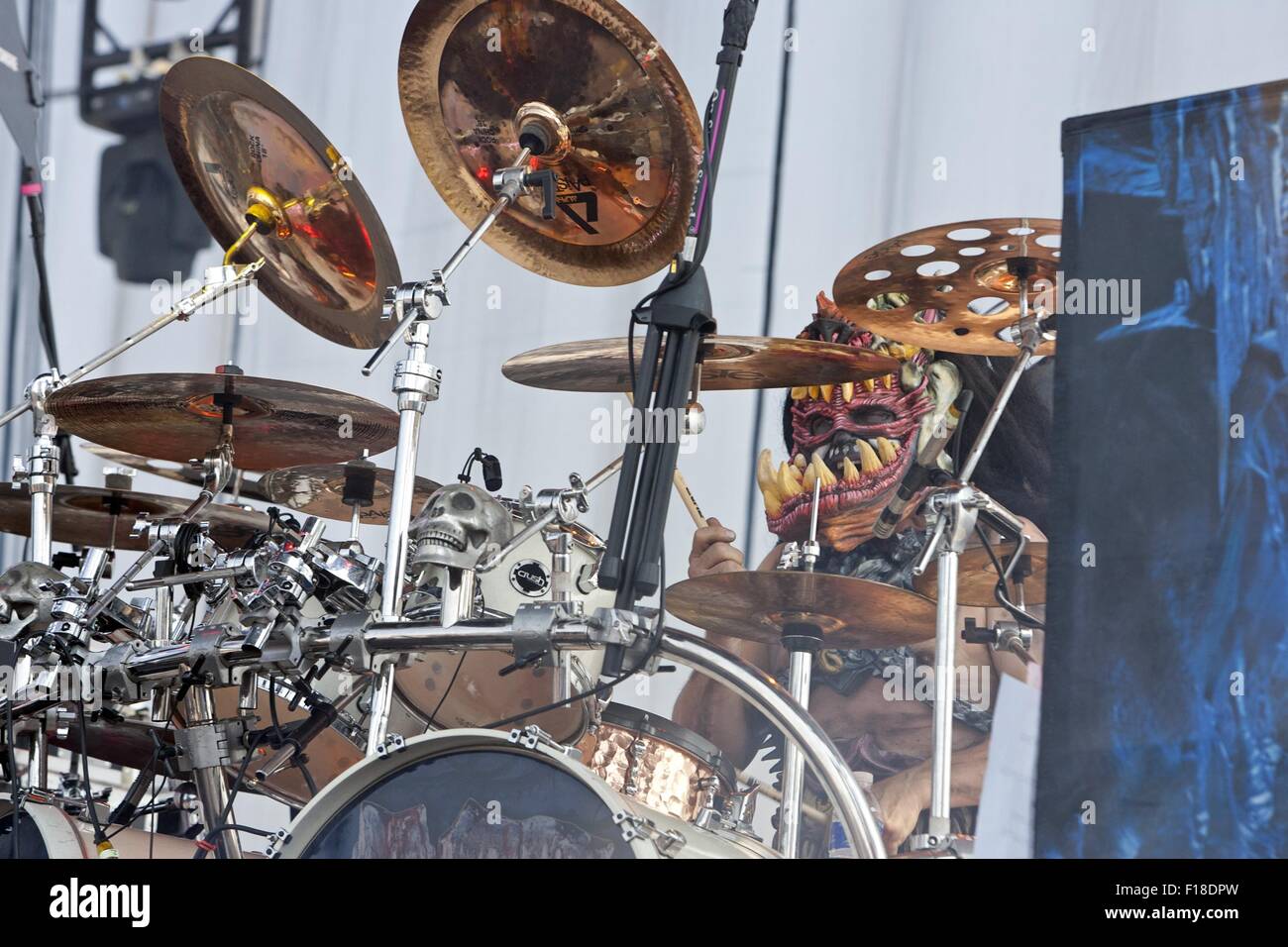 Denver, Colorado, USA. 29th Aug, 2015. GWAR Drummer BRAD ROBERTS ...