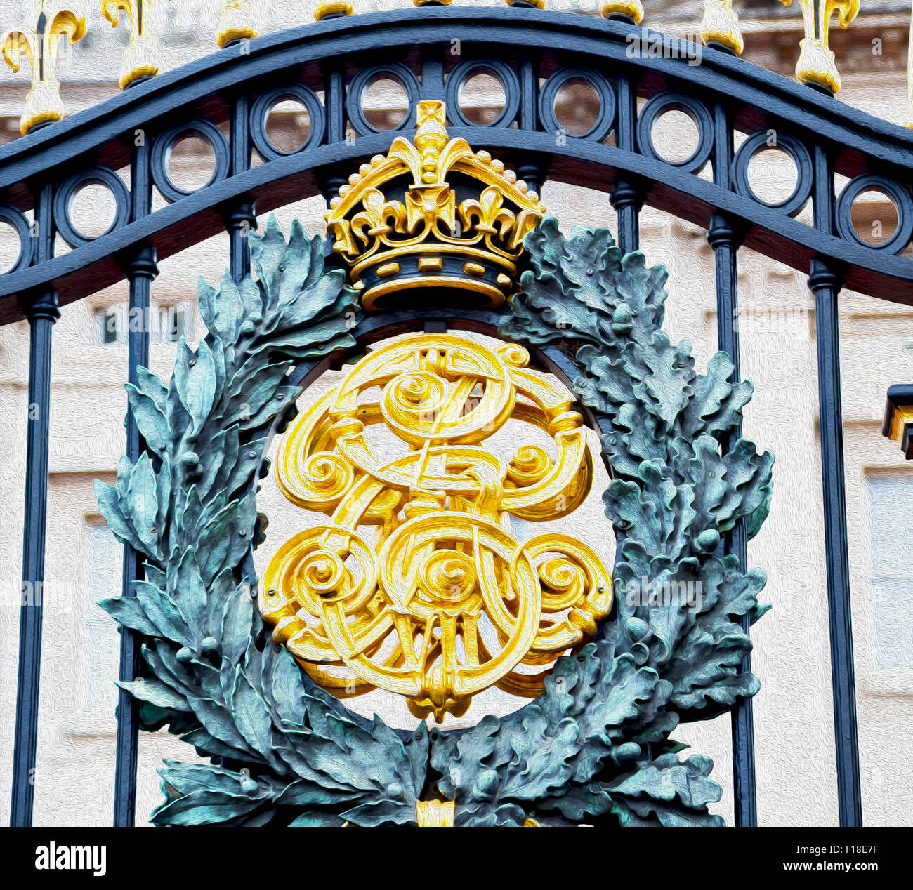 in london england the old metal gate royal palace Stock Photo - Alamy