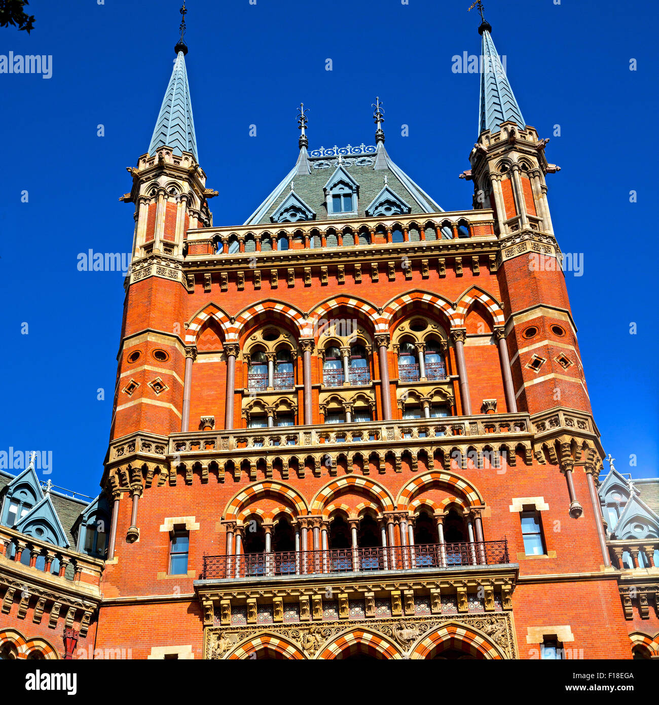 old architecture in london england windows and brick exterior wall ...