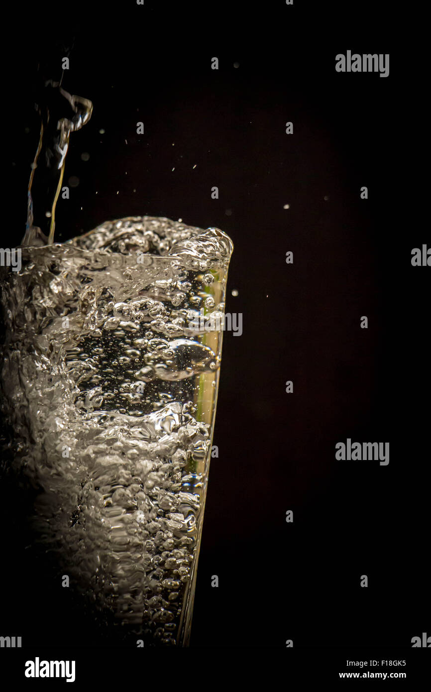 glass, full, water, overflow, cafe, drink, concept, restaurant, light ...