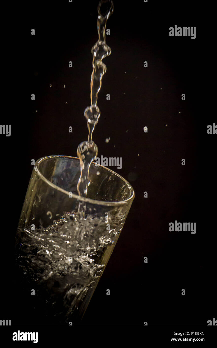 glass, full, water, overflow, cafe, drink, concept, restaurant, light ...