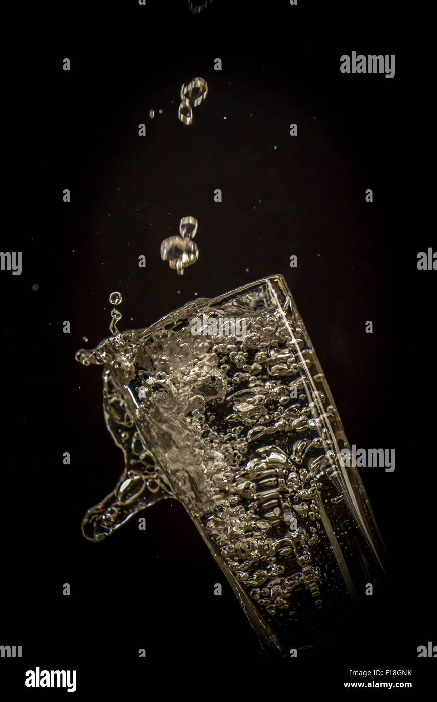 glass, full, water, overflow, cafe, drink, concept, restaurant, light ...