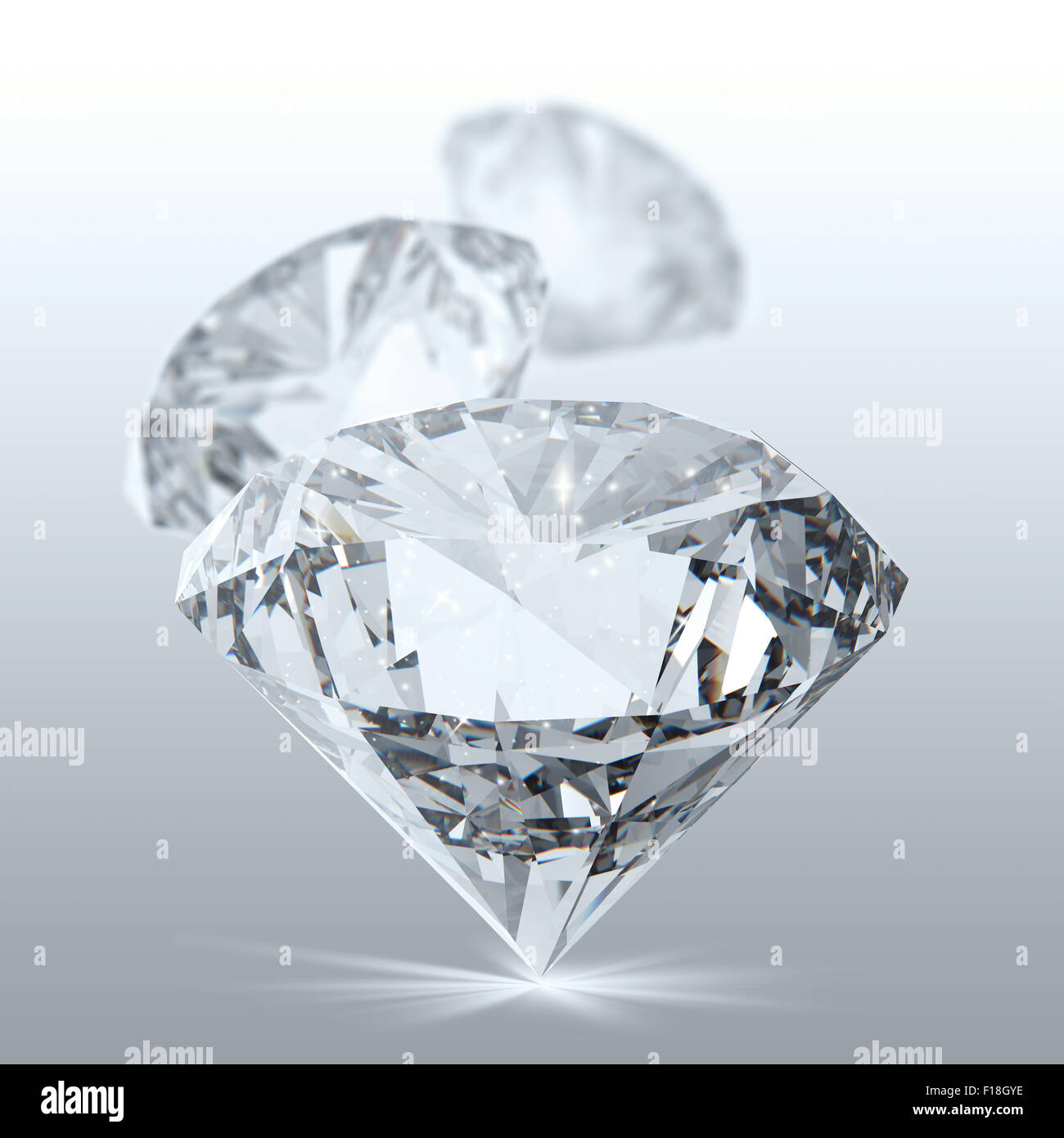 Diamonds isolated on white 3d model Stock Photo - Alamy