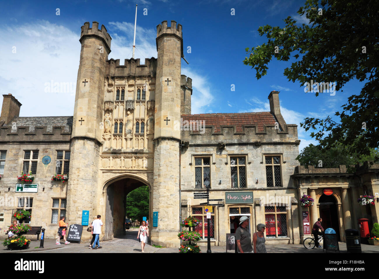 A castellated gatehouse with twin turrets Stock Photo - Alamy