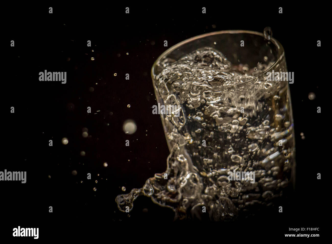 glass, full, water, overflow, cafe, drink, concept, restaurant, light ...