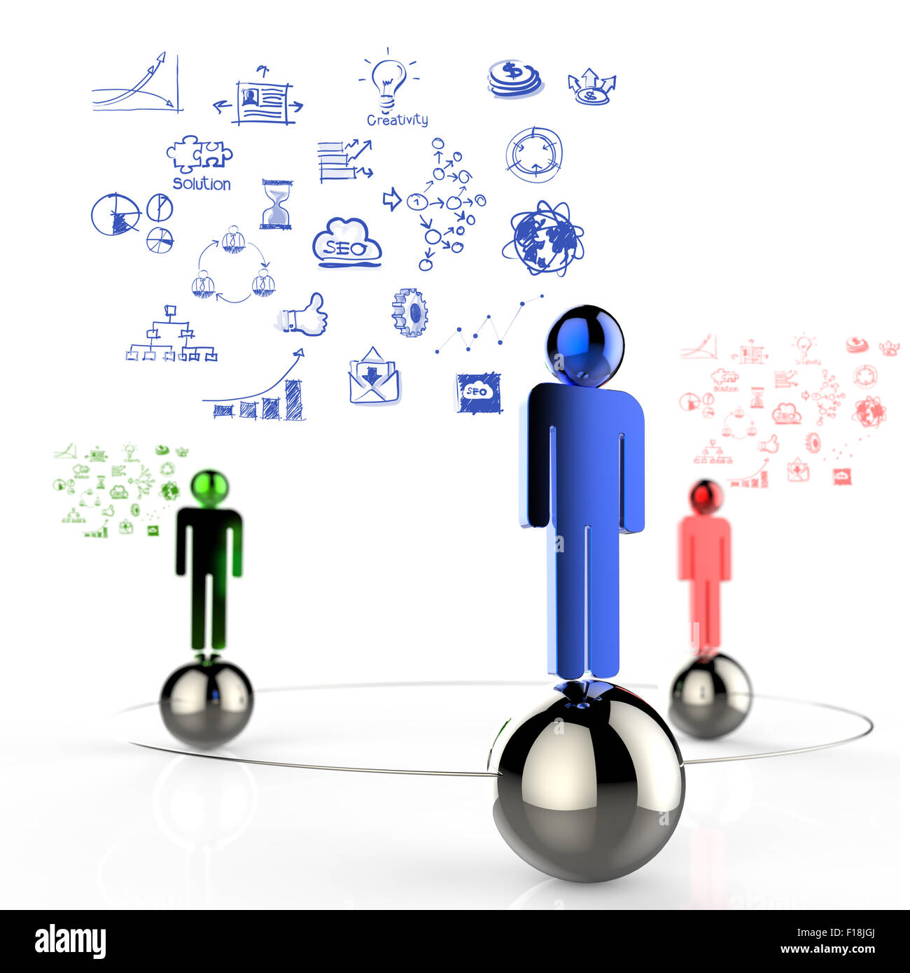 3d stainless human social network as concept Stock Photo - Alamy