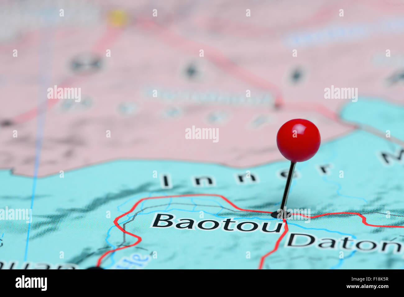 Batou pinned on a map of Asia Stock Photo - Alamy
