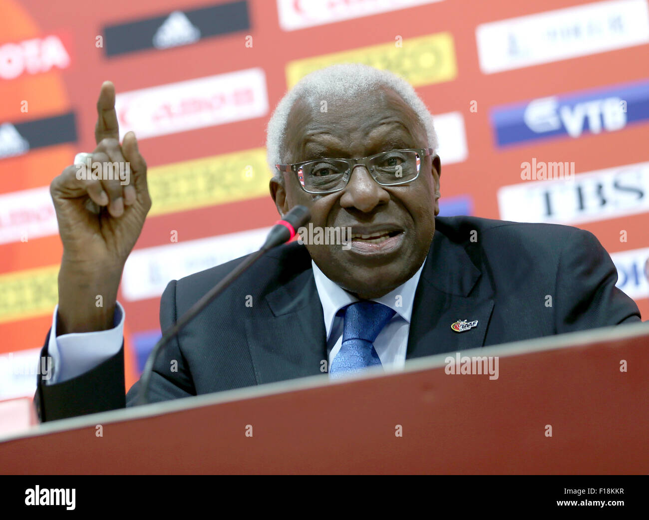Beijing, China. 30th Aug, 2015. Outgoing IAAF leader Lamine Diack of ...