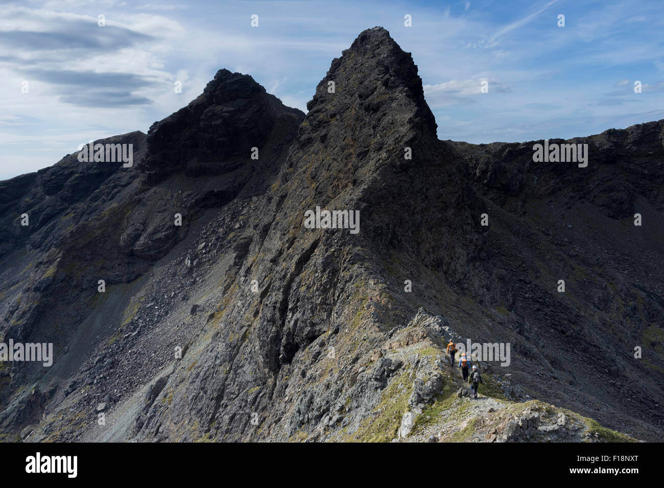 Climbers, Am Basteir, Cuillin, Isle of Skye, Scotland, UK Stock Photo ...