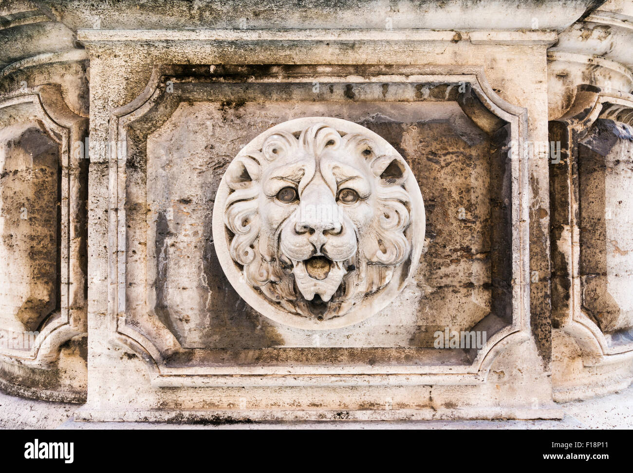Lion relief sculpture detail outside the Palazzo Barberini, Rome, Italy ...