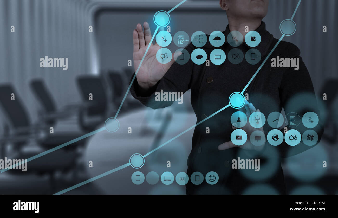 businessman working on modern technology as concept Stock Photo - Alamy