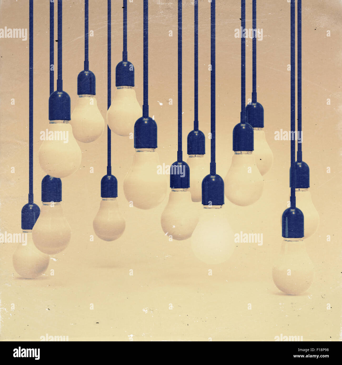 creative idea and leadership concept light bulb as vintage style Stock ...