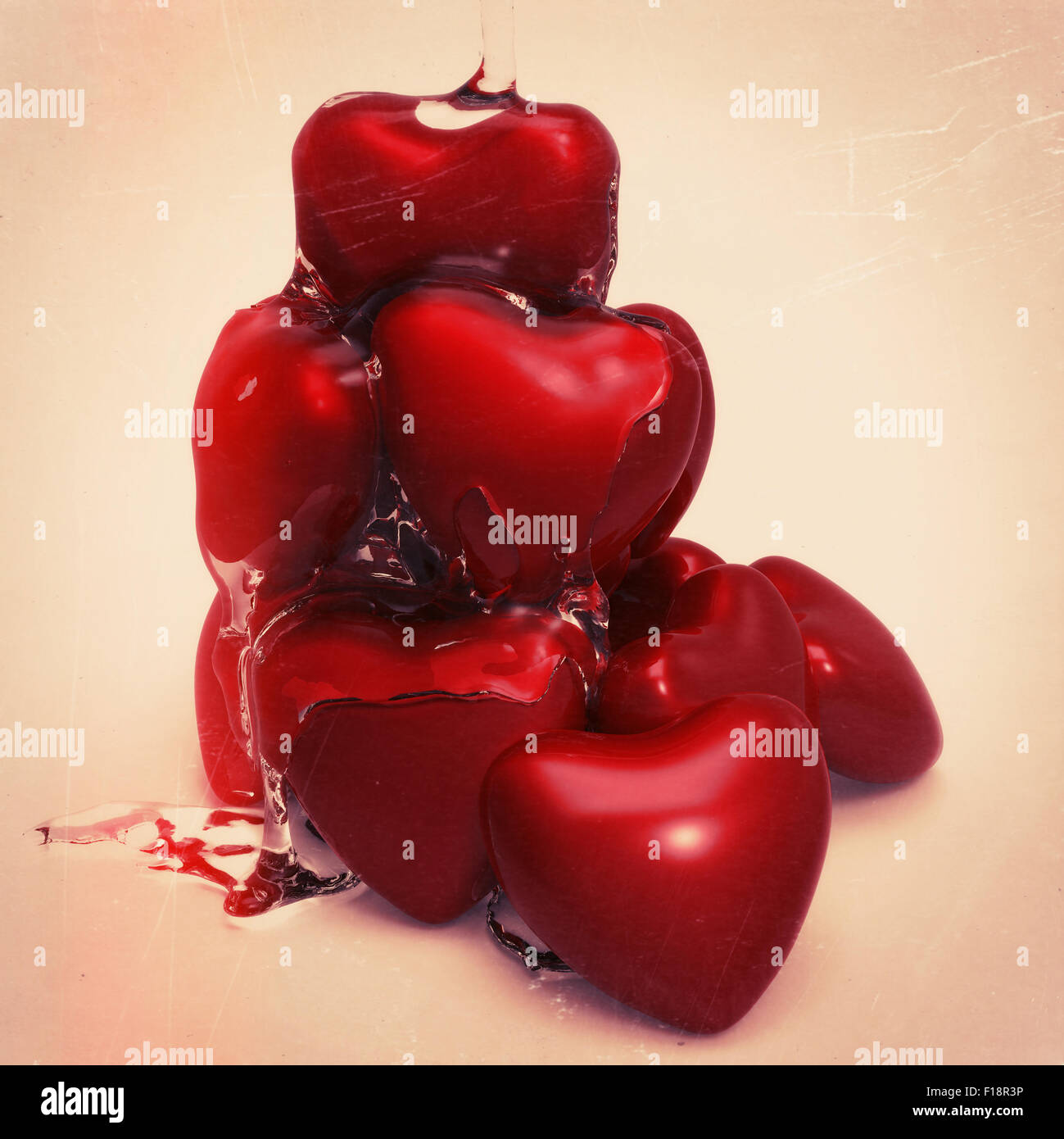heart with syrup 3d as vintage style Stock Photo - Alamy