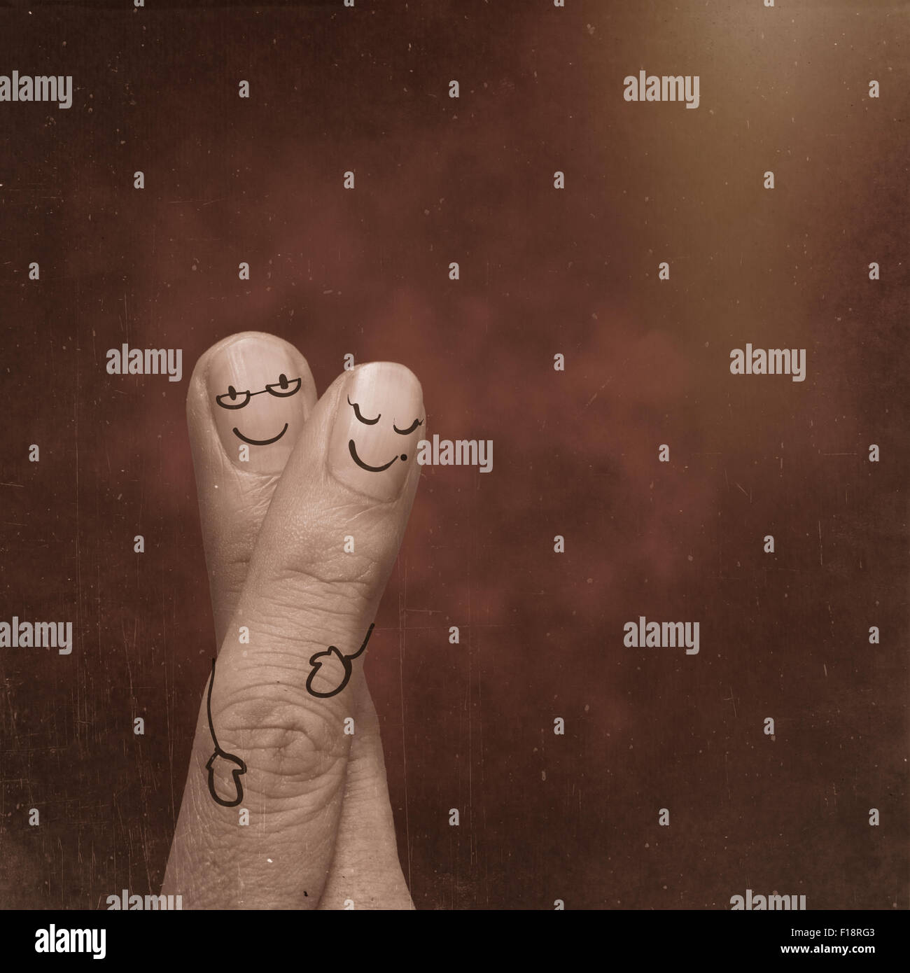 Couple in love with painted smiley hi-res stock photography and images ...