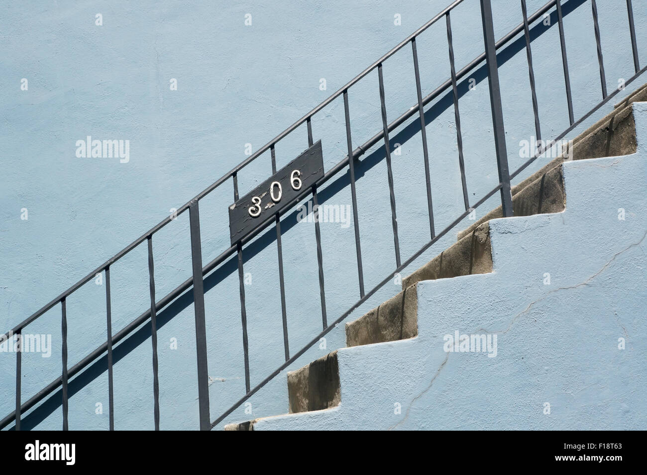 Blue Stairs with house number Stock Photo - Alamy