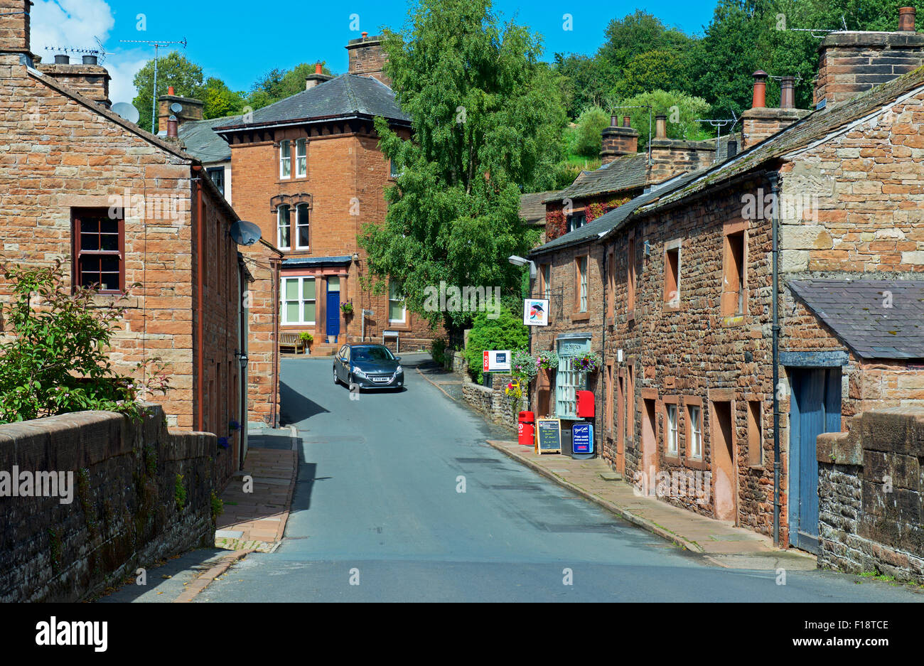 The main street (B5412) through the village of Kirkoswald, Eden Valley ...