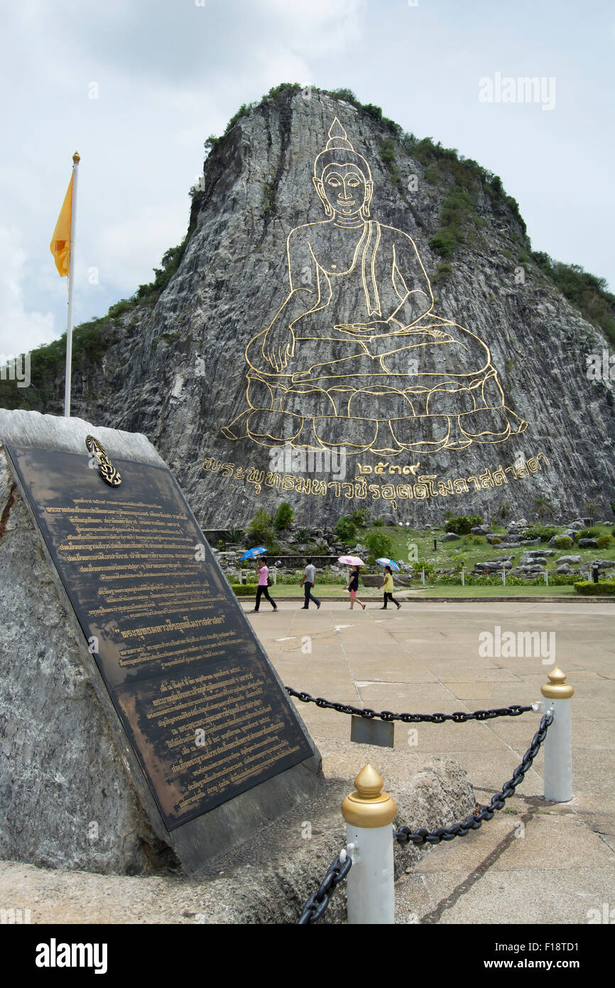 khao chi chan, or buddha mountain, near pattaya, thailand, south east ...