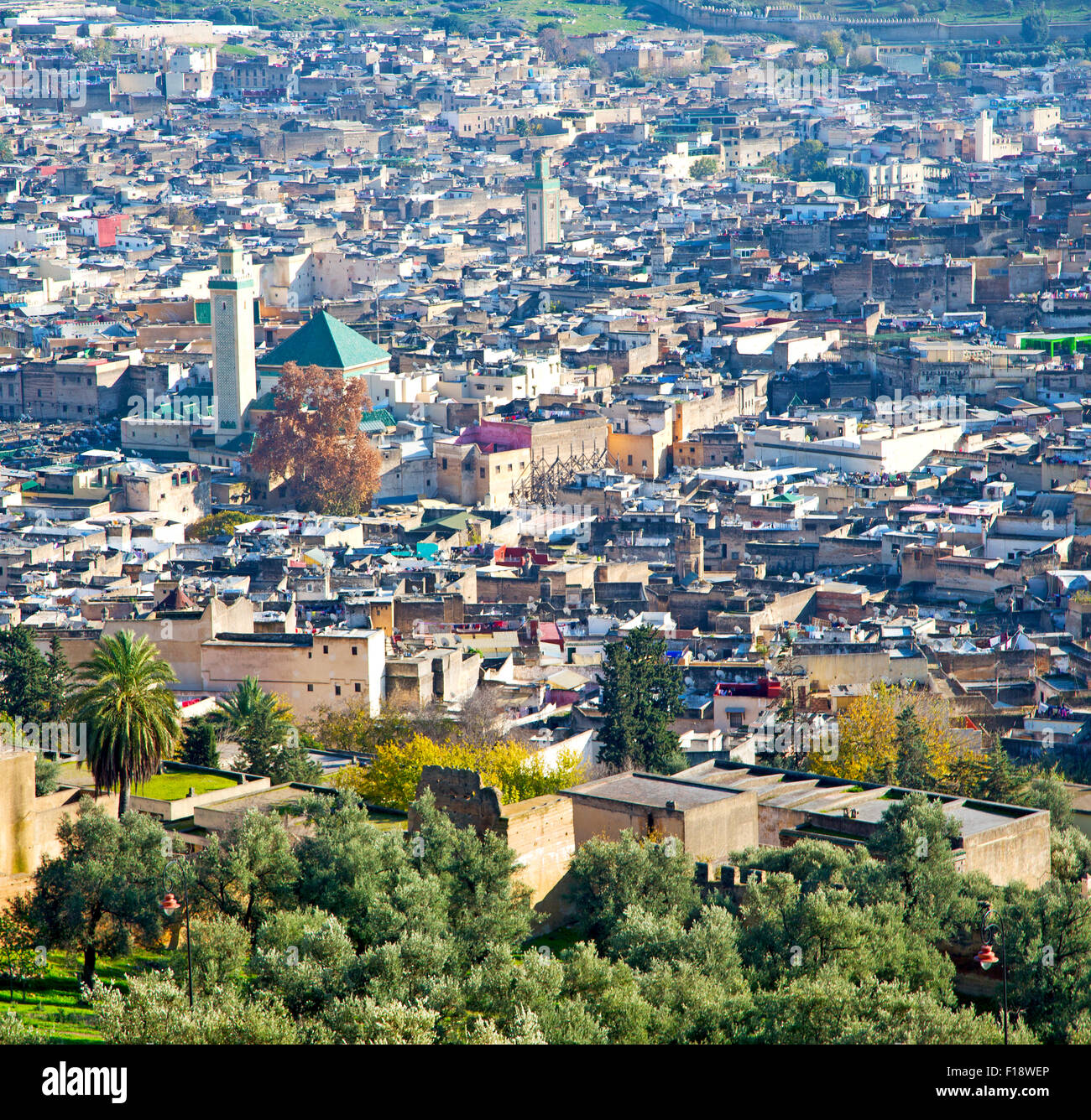 from high in the village morocco africa field and constructions Stock ...
