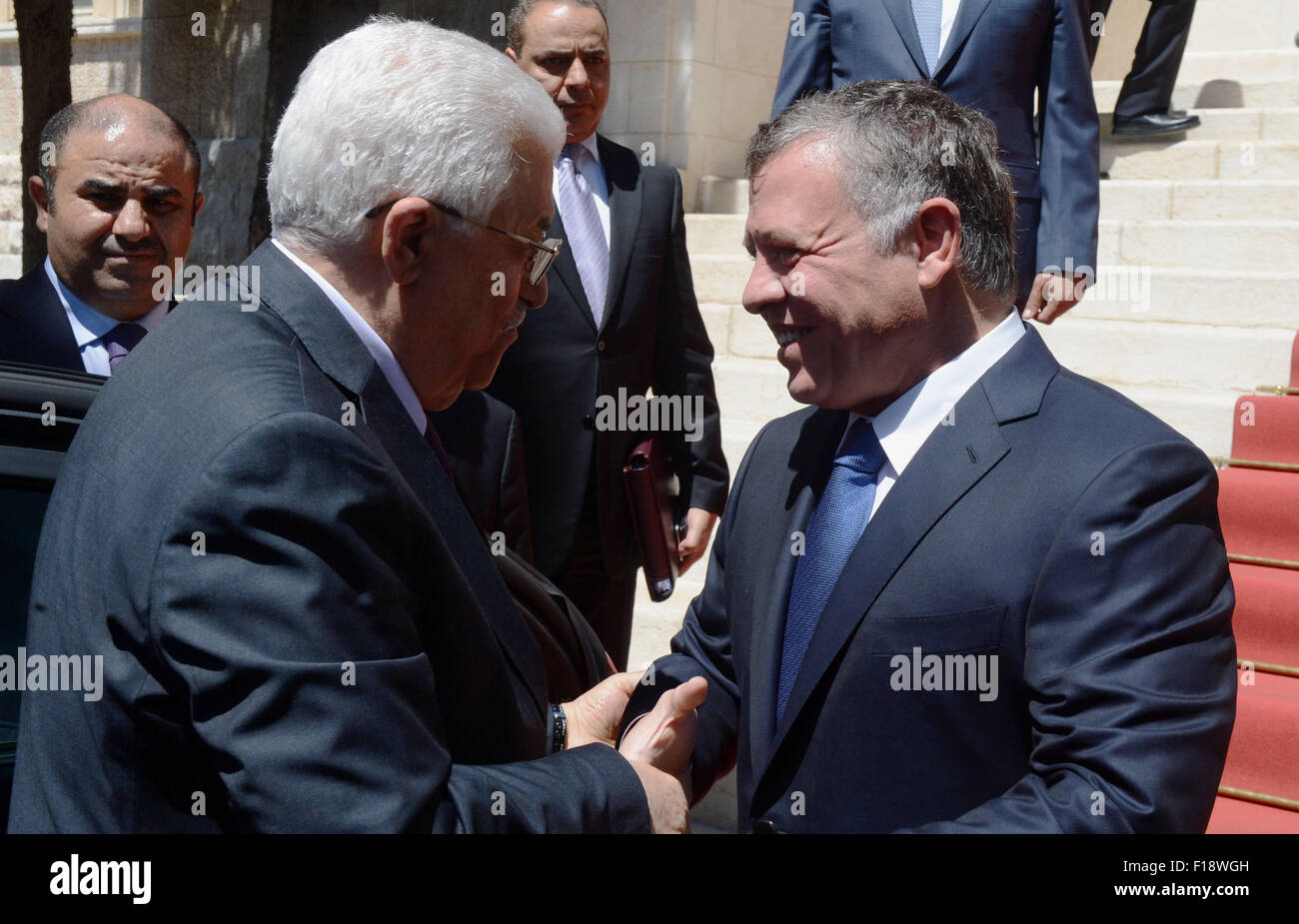 Aug. 30, 2015 - Amman, Amman, Jordan - Palestinian president Mahmud ...