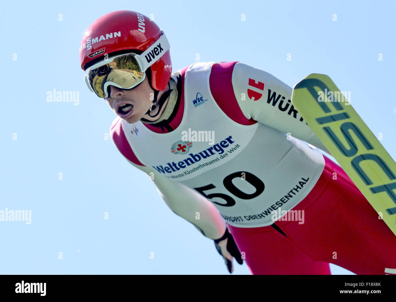 Oberwiesenthal, Germany. 30th Aug, 2015. Eric Frenzel of Germany jumps ...