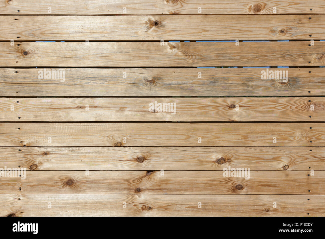 Planed wooden boards surface texture with branches close up background ...
