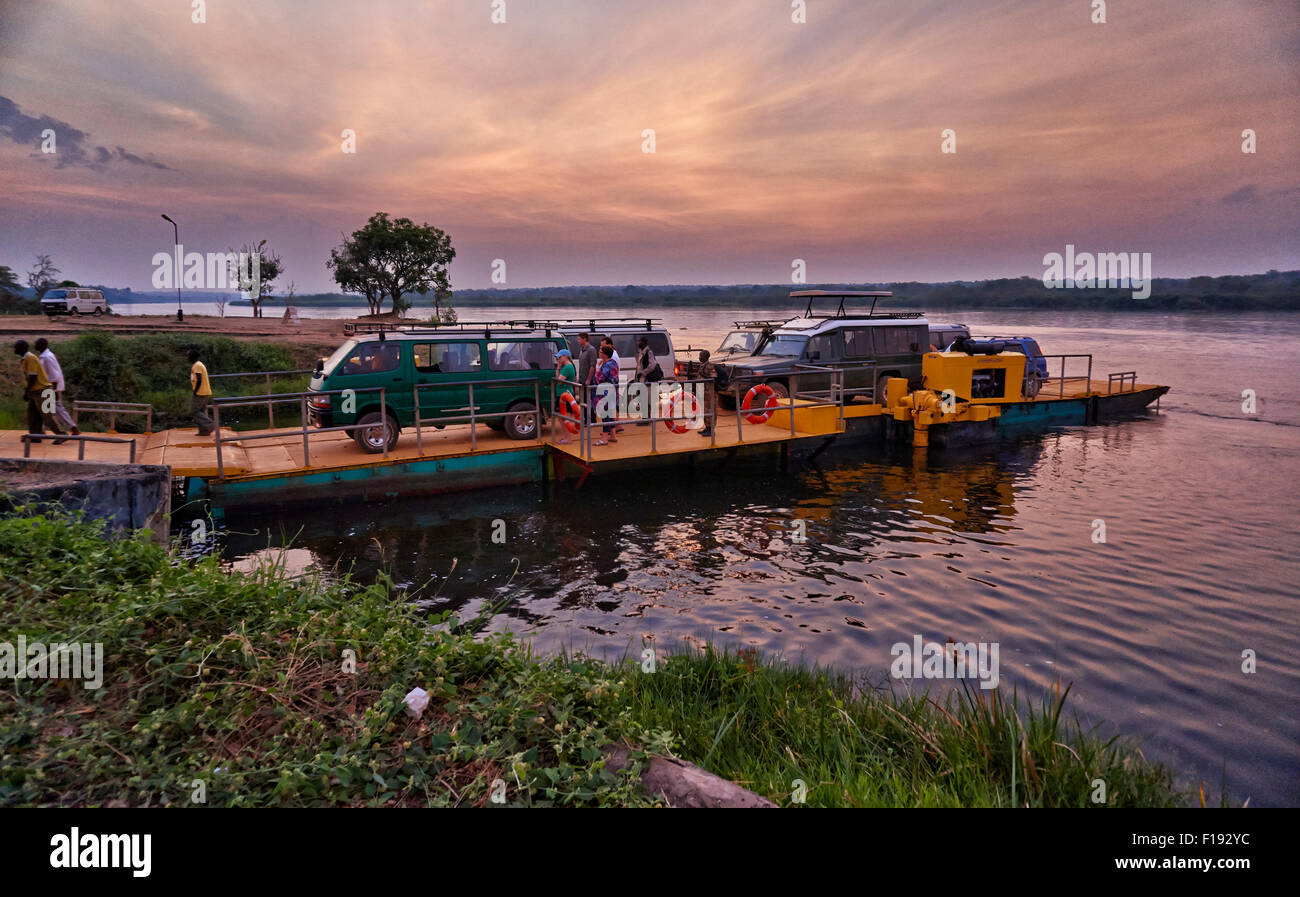 Car Ferry crossing River Nile, Murchison Falls National Park, Uganda ...