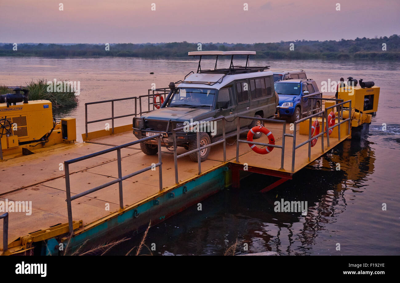 Car Ferry crossing River Nile, Murchison Falls National Park, Uganda ...