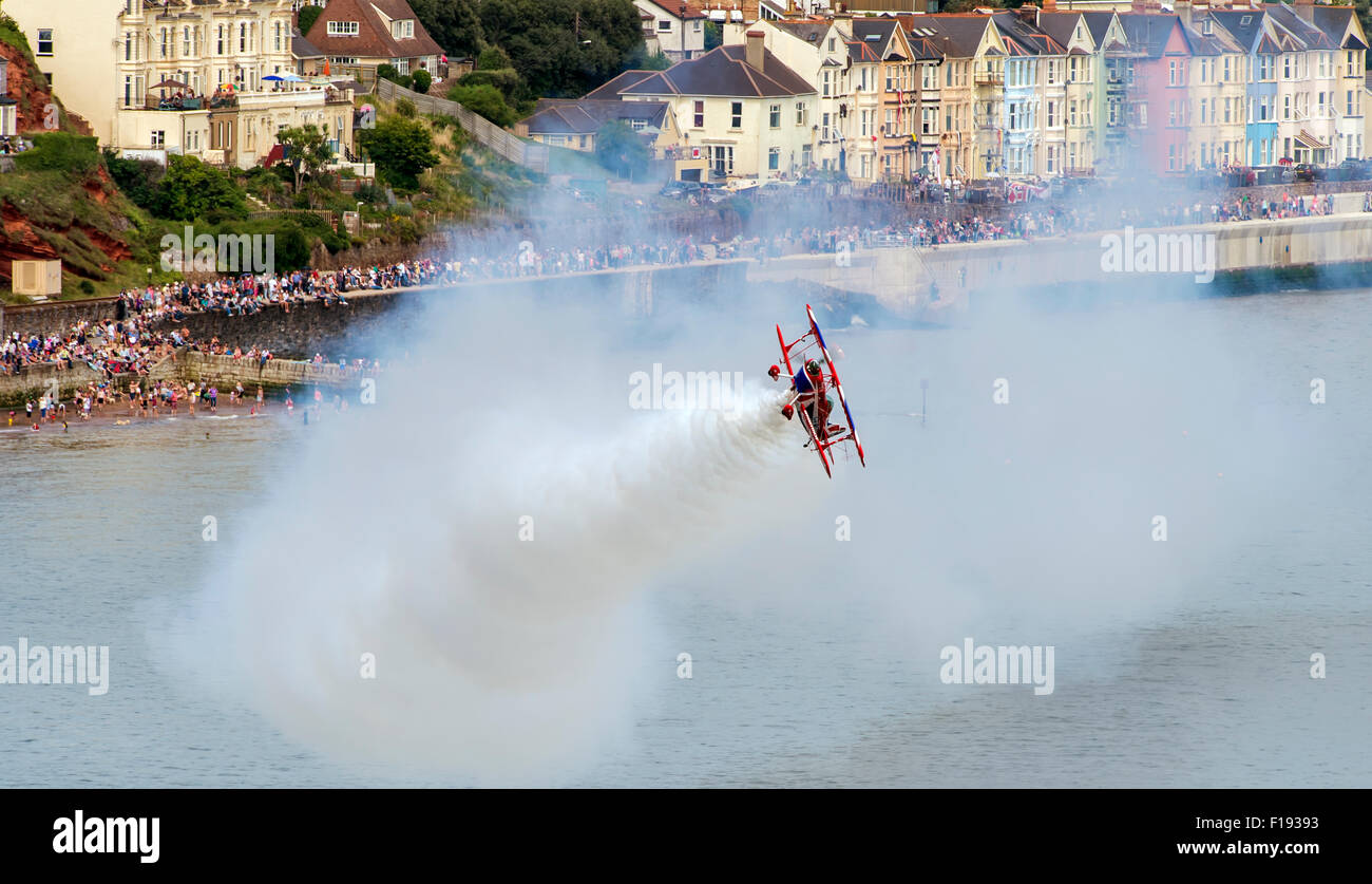 Rich Goodwin's Pitts S2S Muscle Biplane displaying at Dawlish Air Show ...