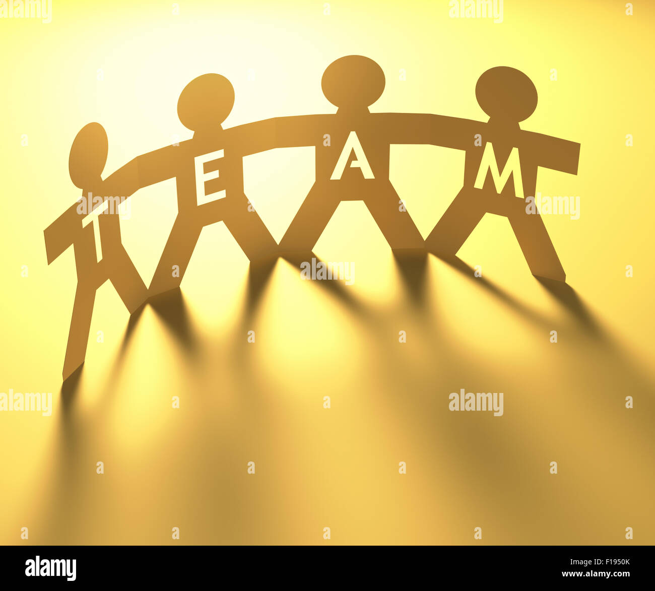 Cut out paper on a concept of team. Clipping path included Stock Photo ...