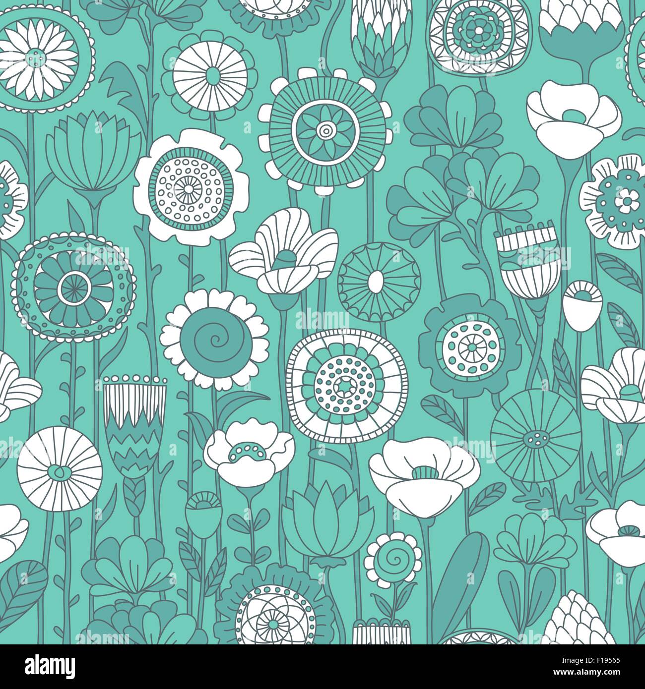 vector seamless color floral pattern Stock Vector Image & Art - Alamy