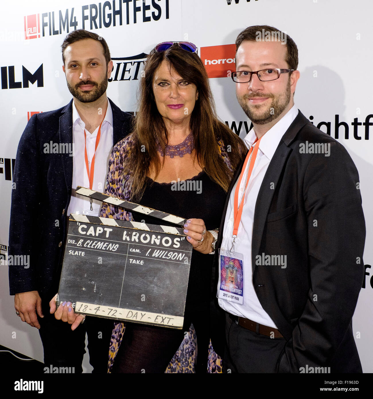 Sam and george clemens with caroline munroe hi-res stock photography ...