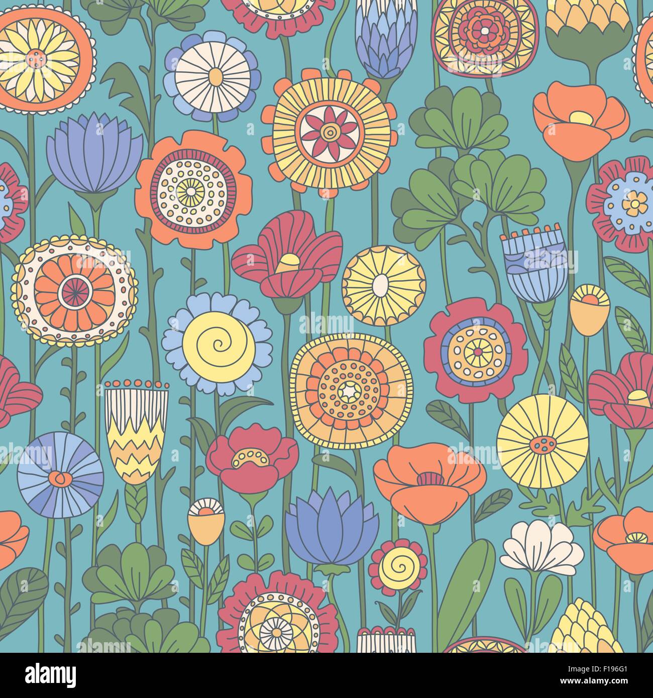vector seamless color floral pattern Stock Vector Image & Art - Alamy
