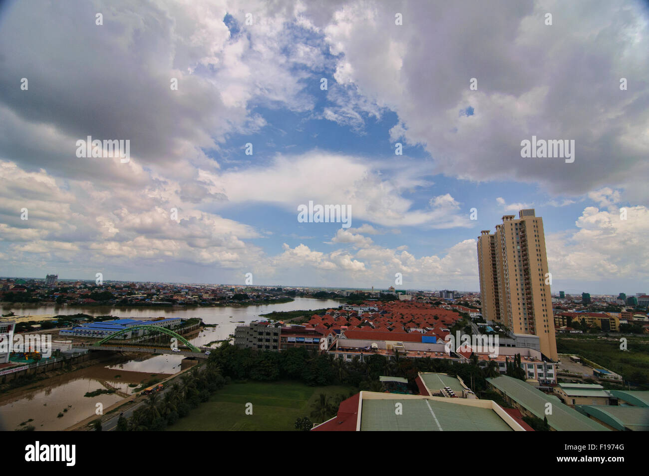 View of Phnom Penh by the river Stock Photo - Alamy