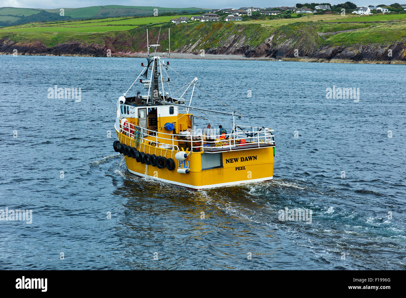 New Dawn fishing boat in Peel harbour Stock Photo - Alamy