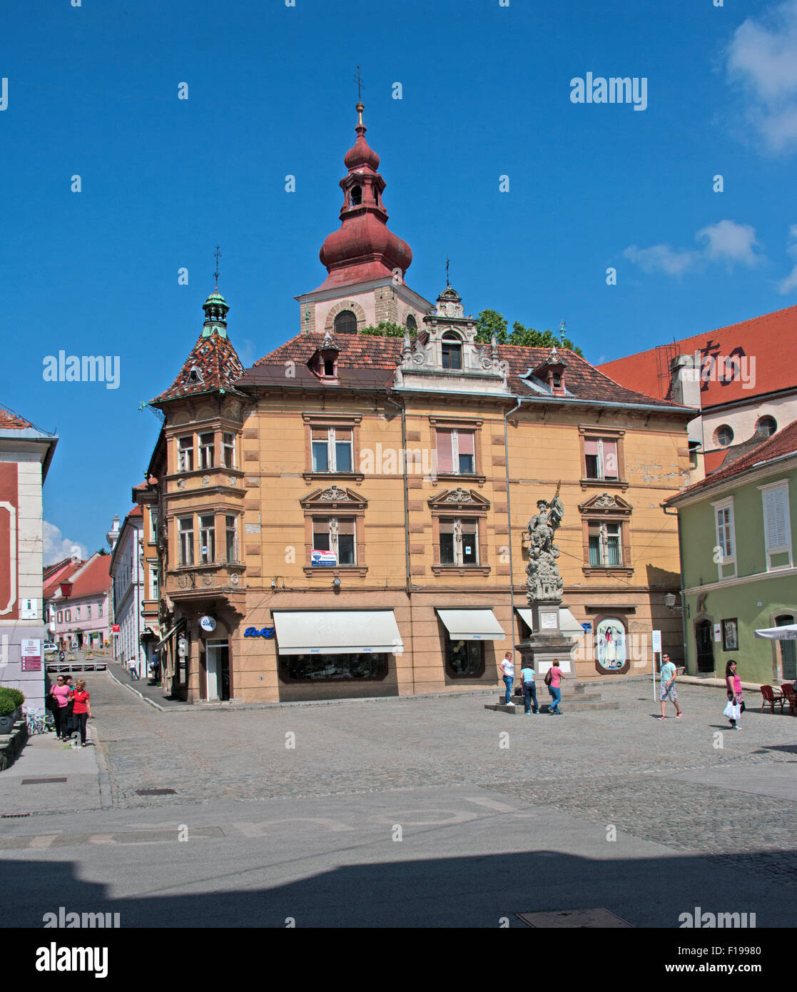 Ptuj Town, Stajerska, Slovenia, Europe, Mestni Square, Shop Stock Photo ...